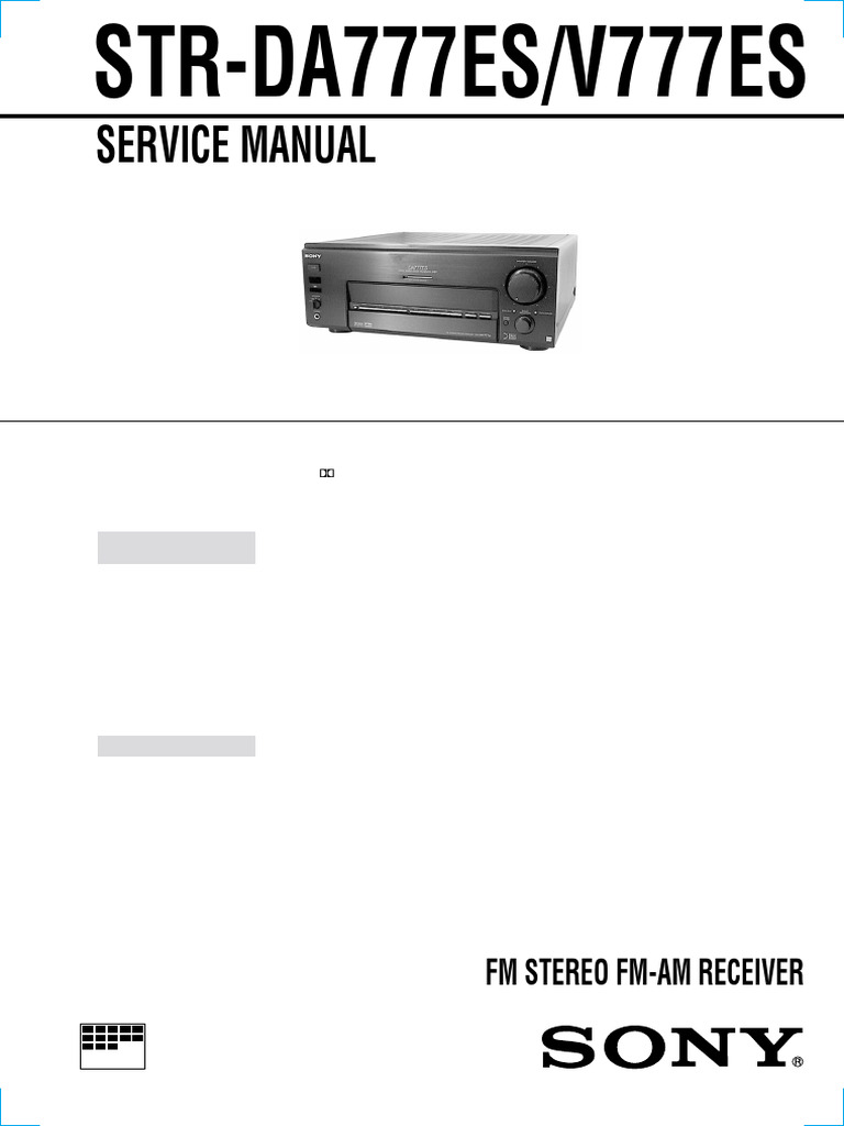 Sony - STR Da777es V777es | PDF