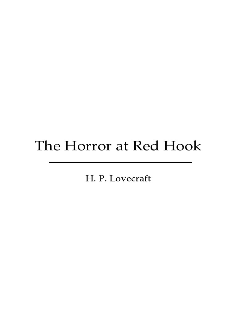 The Horror at Red Hook: H. P. Lovecraft | PDF | Religion And Belief