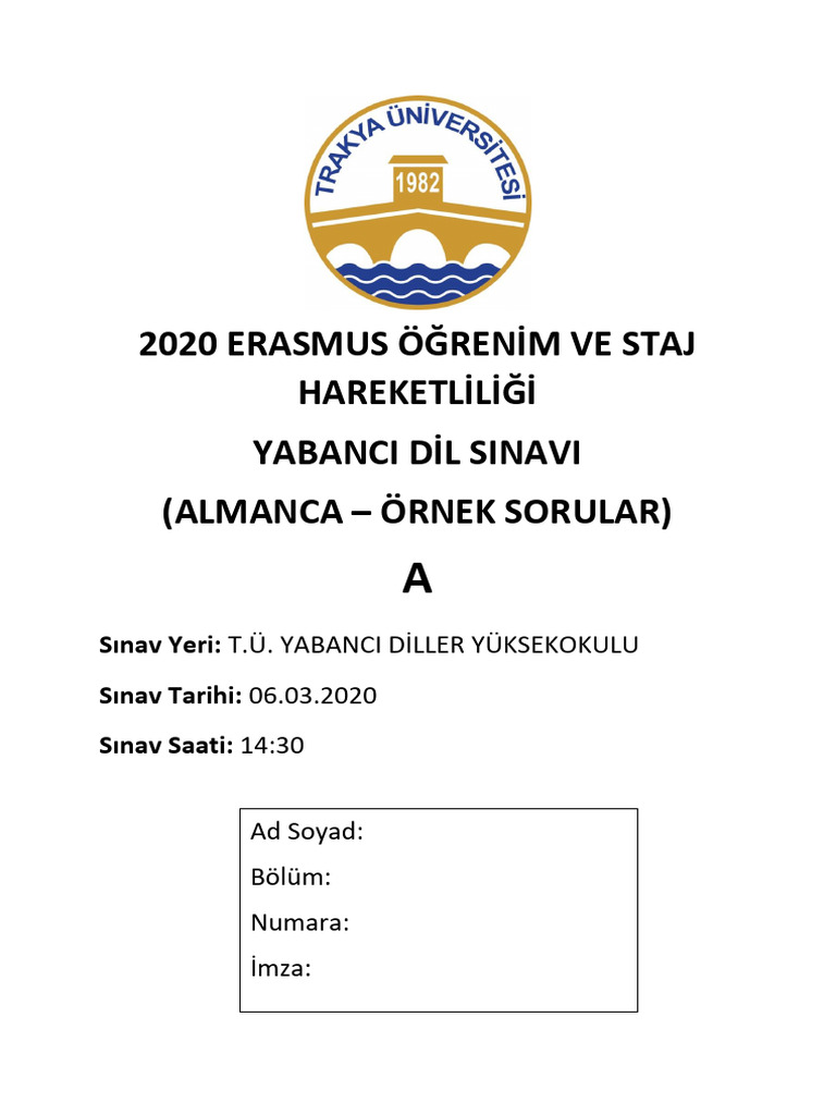 Ornek-Sorular 2020 Almanca | PDF