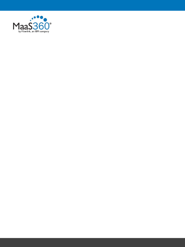 Maas360 Mobile Device Management MDM | PDF