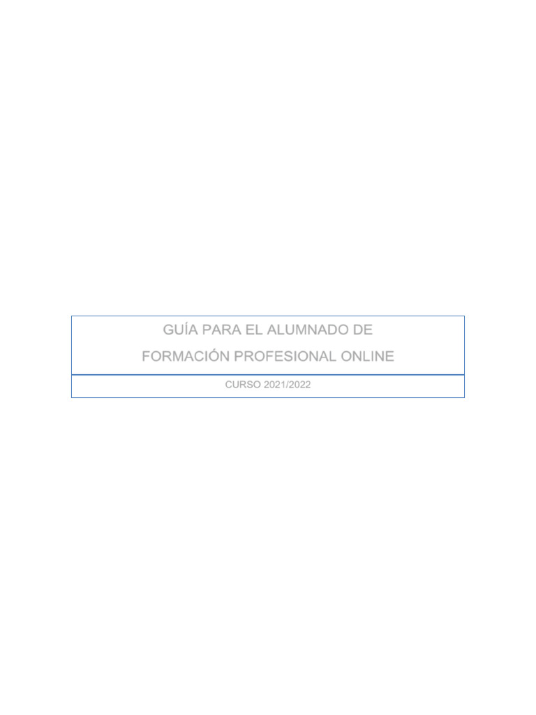 Guía Del Alumnado FPD 2021-22 | PDF