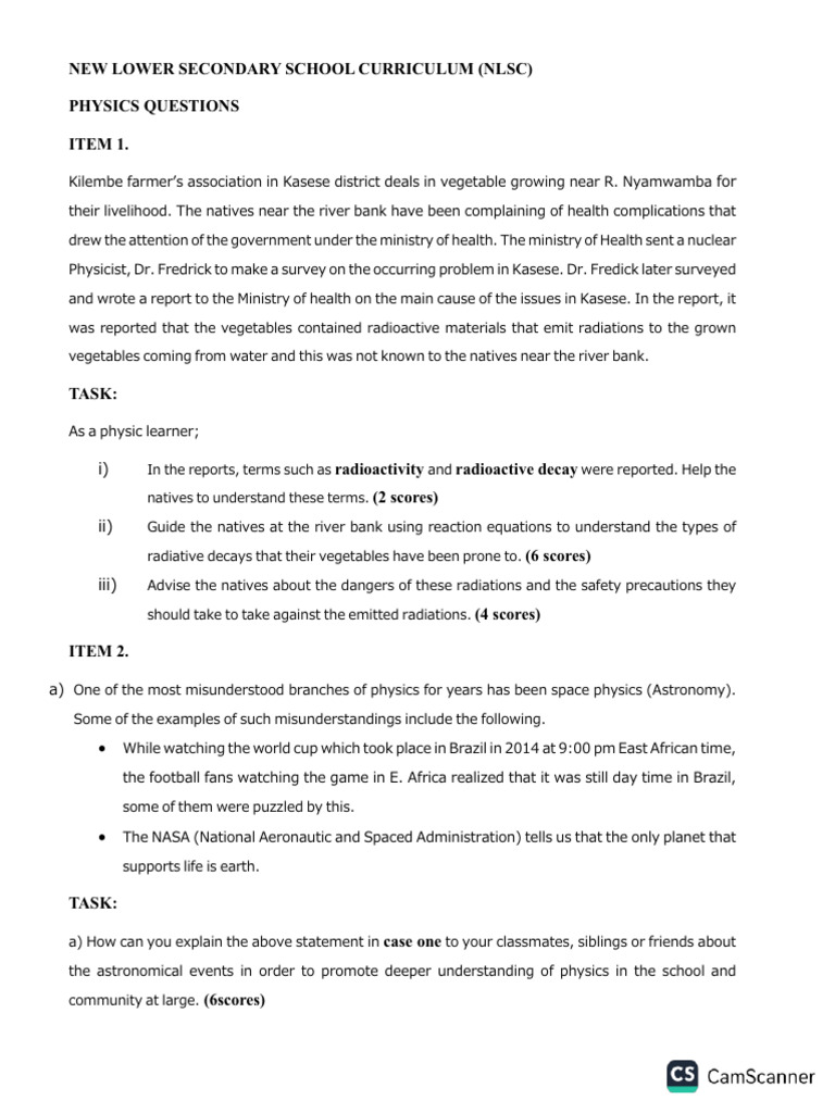 Physics Scenario Question Bank | PDF