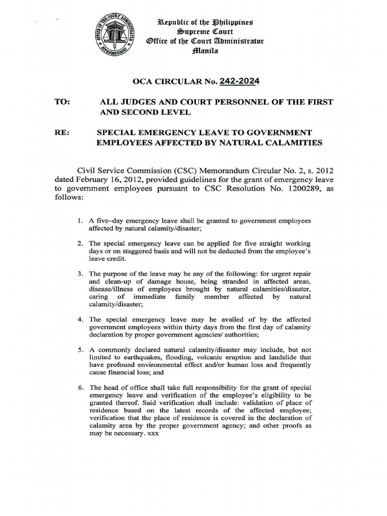 OCA Circular No. 242 2024 | PDF