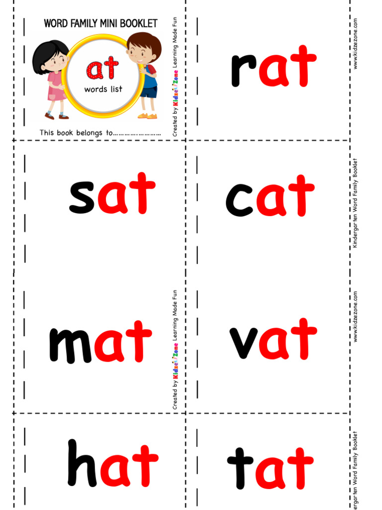 At Word Family Word Booklet | PDF