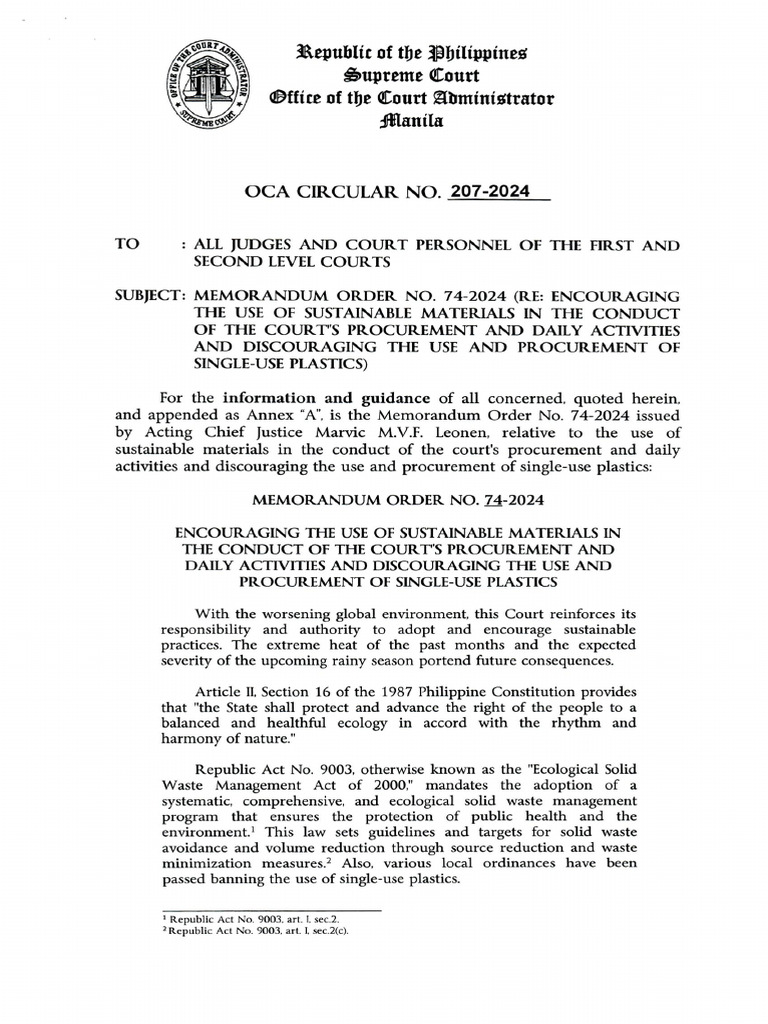 OCA Circular No. 207-2024 | PDF