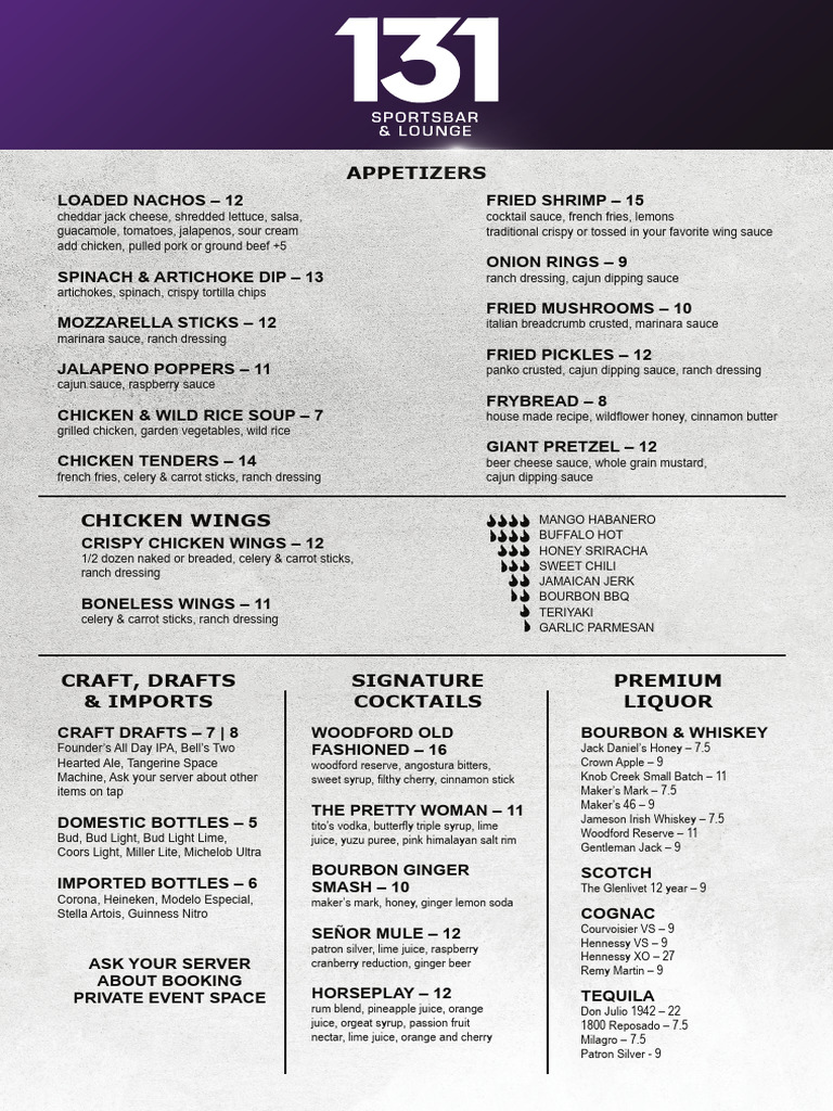 131 MENU WhiteChalkboard Updated 11x17-1 | PDF