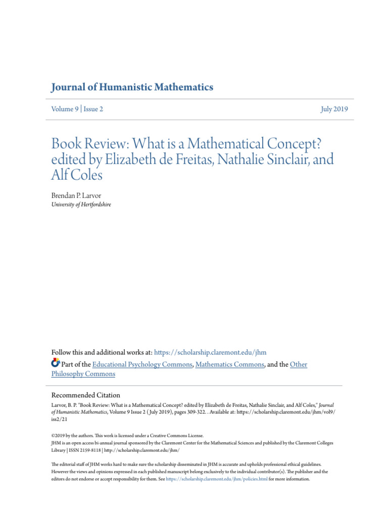What Is A Mathematical Concept Review | PDF