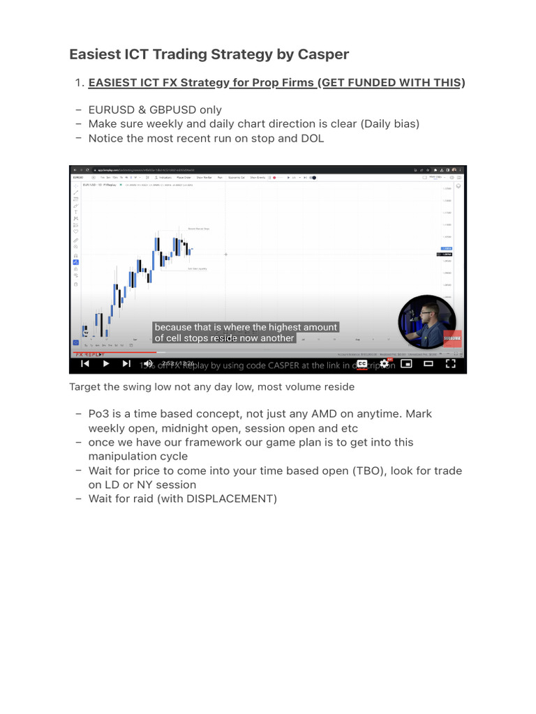 Easiest ICT Trading Strategy by Casper (Notes PDF | PDF