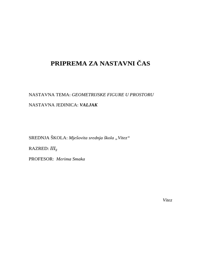 Valjak Priprema | PDF