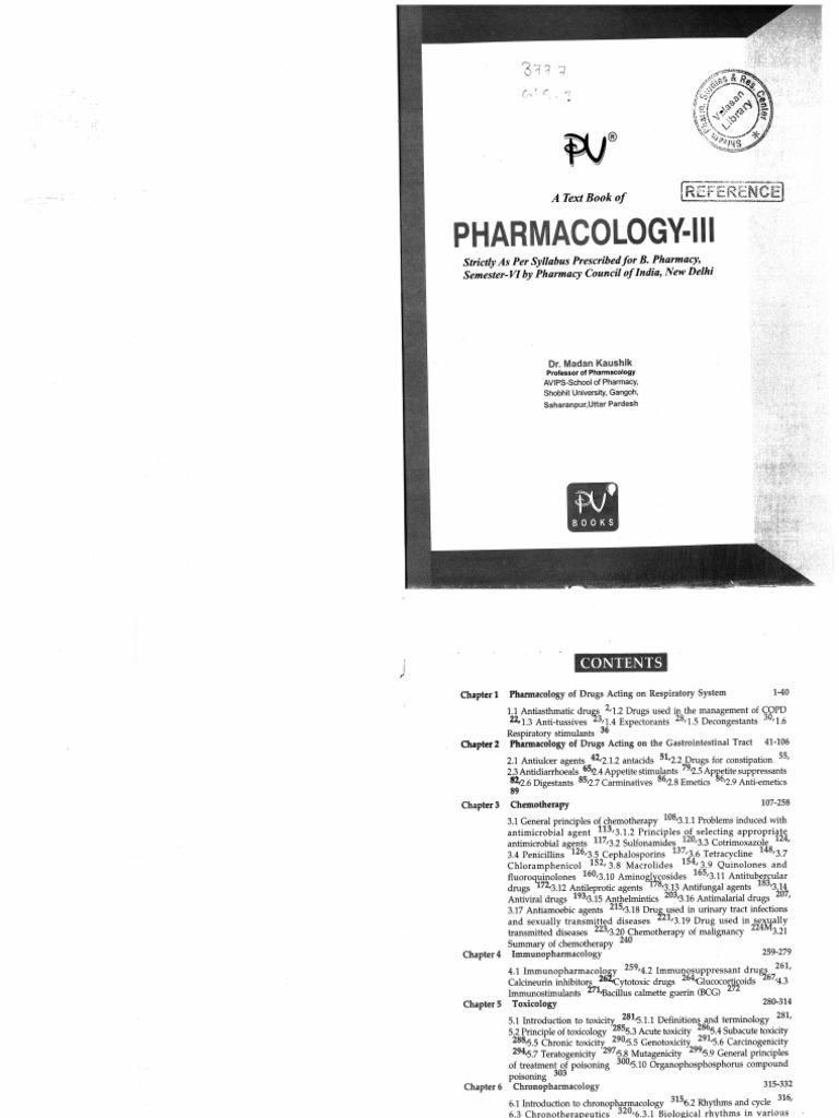 Pharmacology - III (PV Publication) | PDF