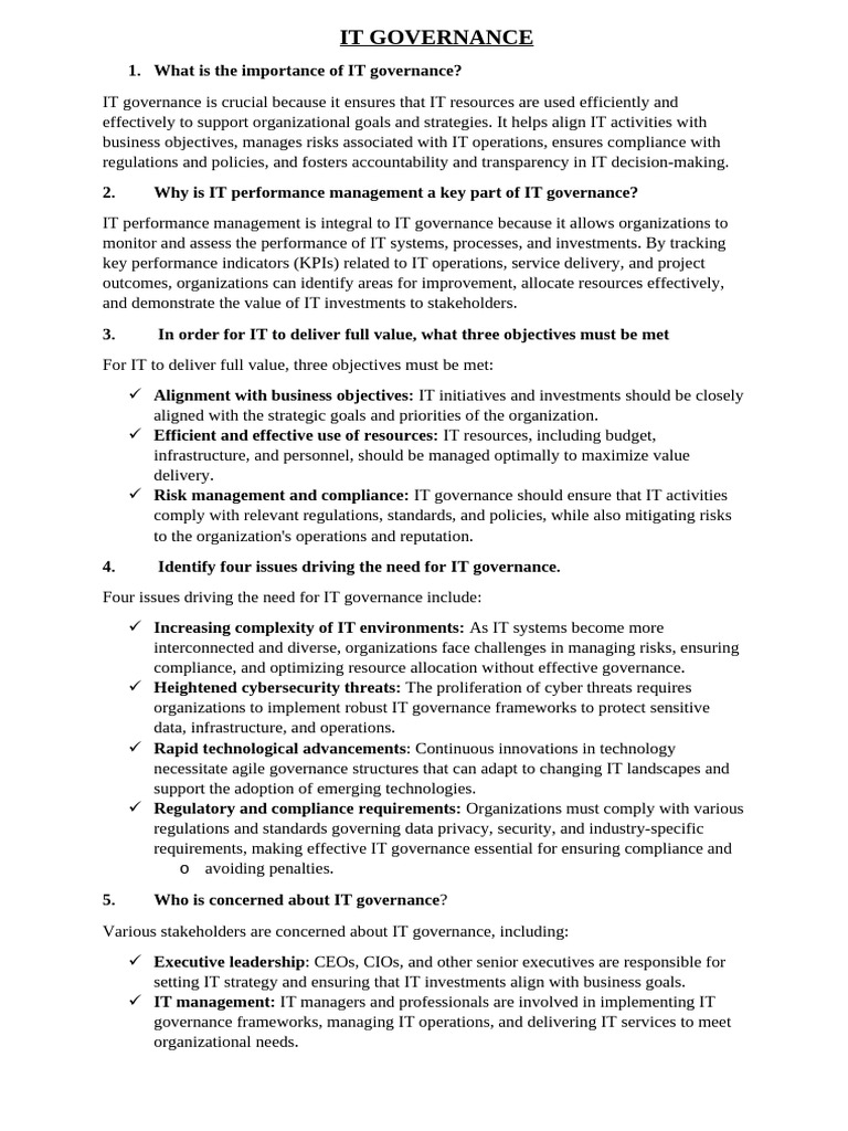 It Governance | PDF