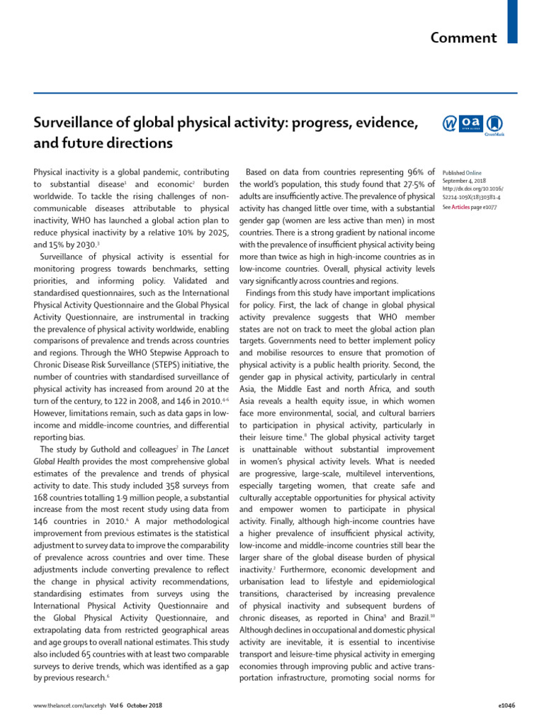 Surveillance of Global Physical Activity Progress | PDF