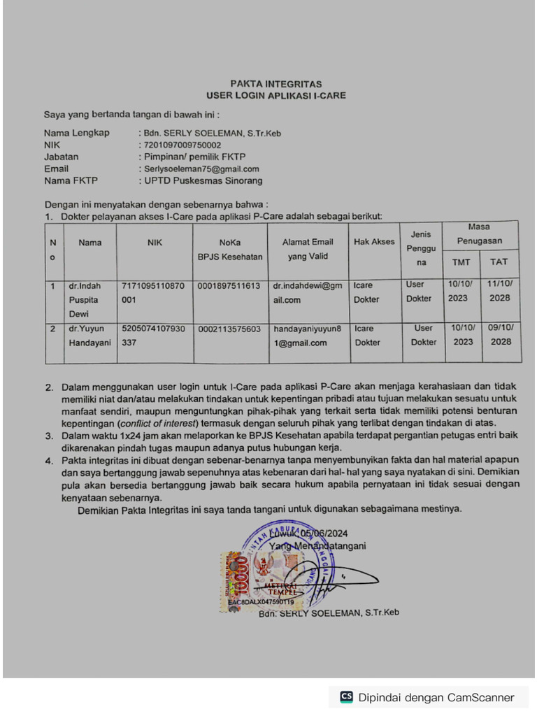 Pakta Integritas | PDF