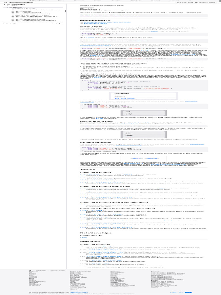 Button Apple Developer Documentation Pdf