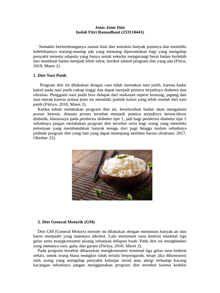 Jenis Jenis Diet | PDF