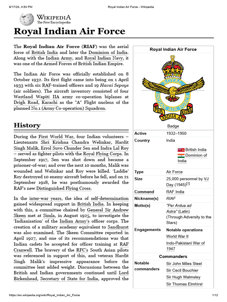 Royal Indian Air Force | PDF