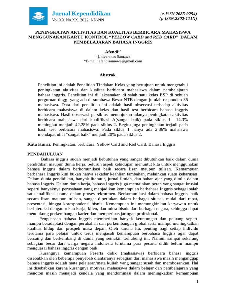 AFEndi Template Jurnal Kependidikan | PDF