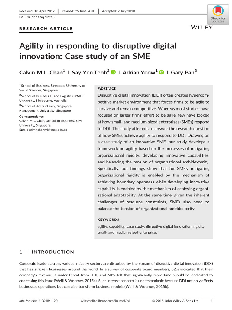 Agility in Responding To Disruptive Digital | PDF
