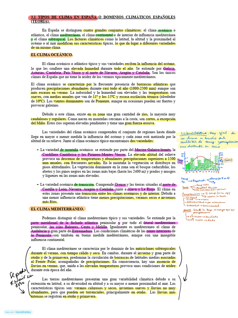 TEMA 2 Climas de España (SUBRAYADO) | PDF