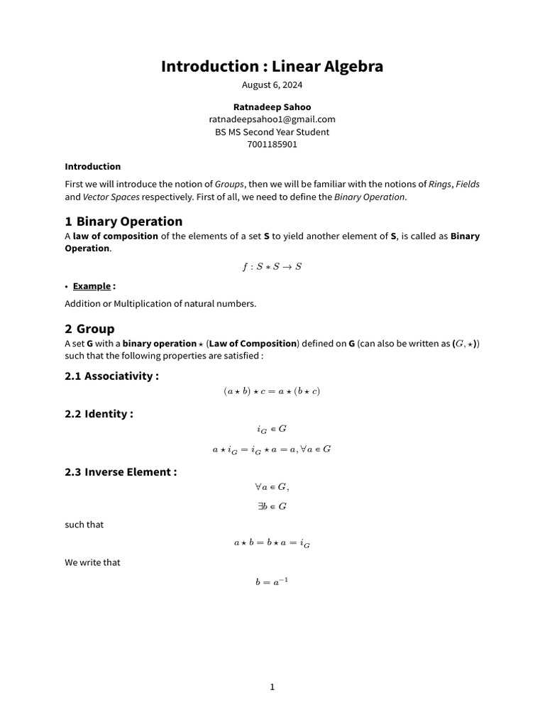 Introduction - Linear Algebra | PDF Introduction - Linear Algebra | PDF