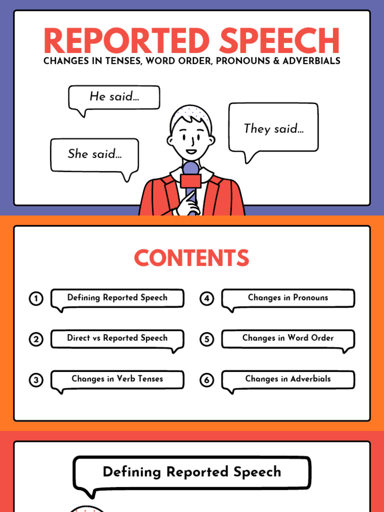 Reported Speech PPT - 1 | PDF | Syntax | Language Mechanics