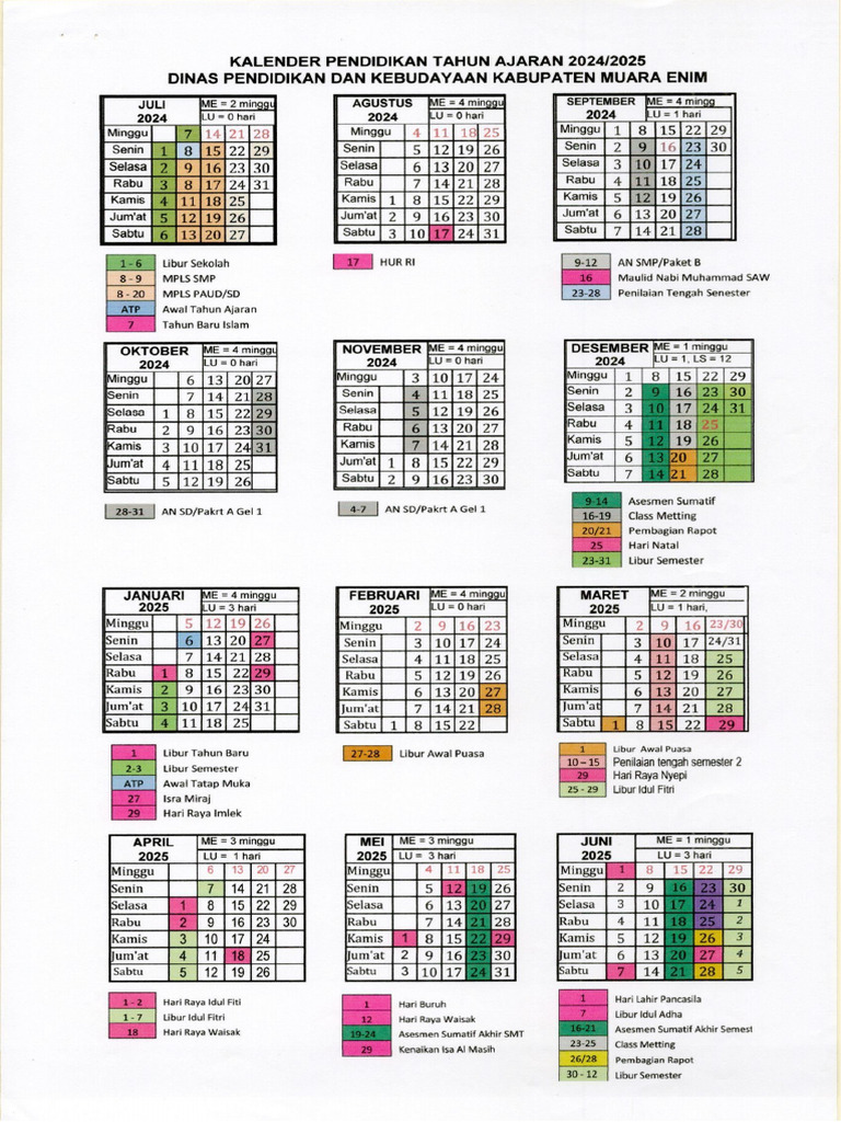 Kalender Pendidikan | PDF