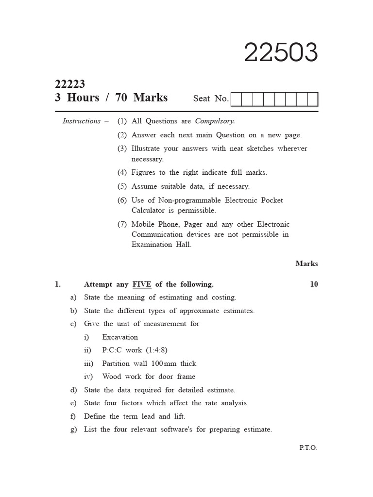 2023 Summer Question Paper (Msbte Study Resources) | PDF