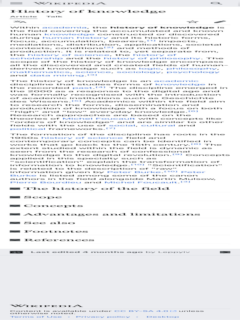 History of Knowledge - Wikipedia | PDF