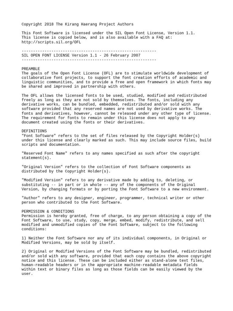 SIL Open Font License | PDF
