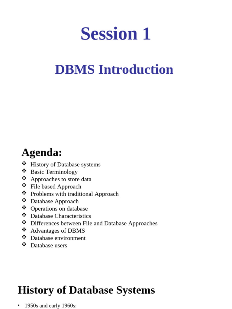 Session 1 - DBMS | PDF