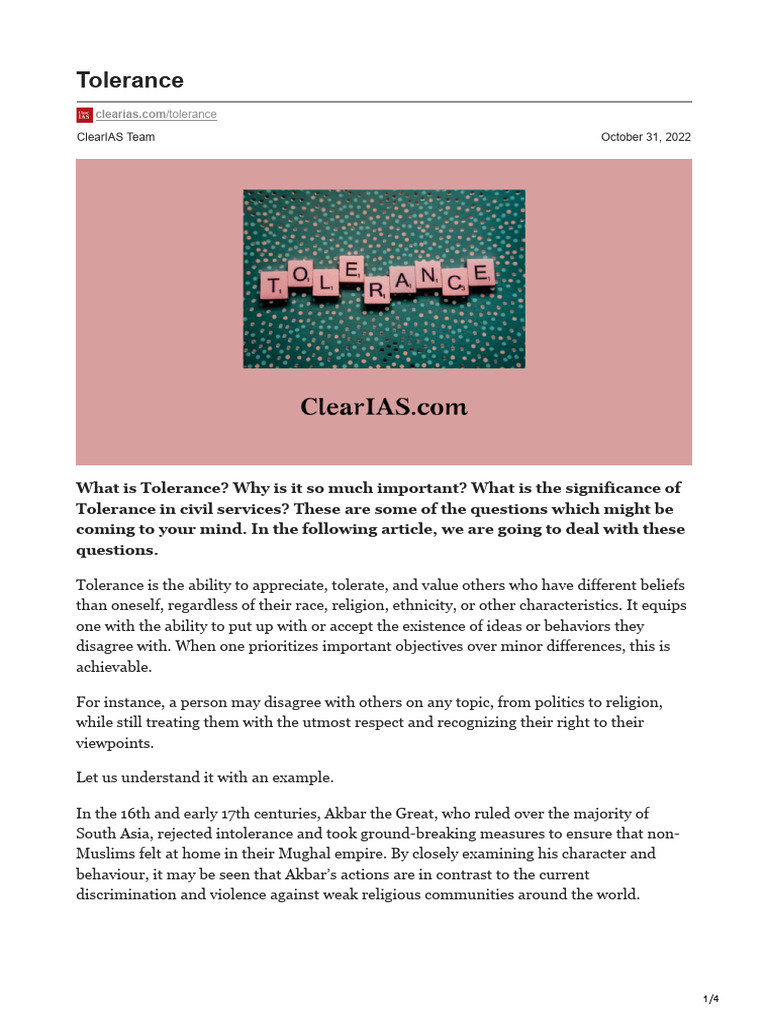 Tolerance | PDF