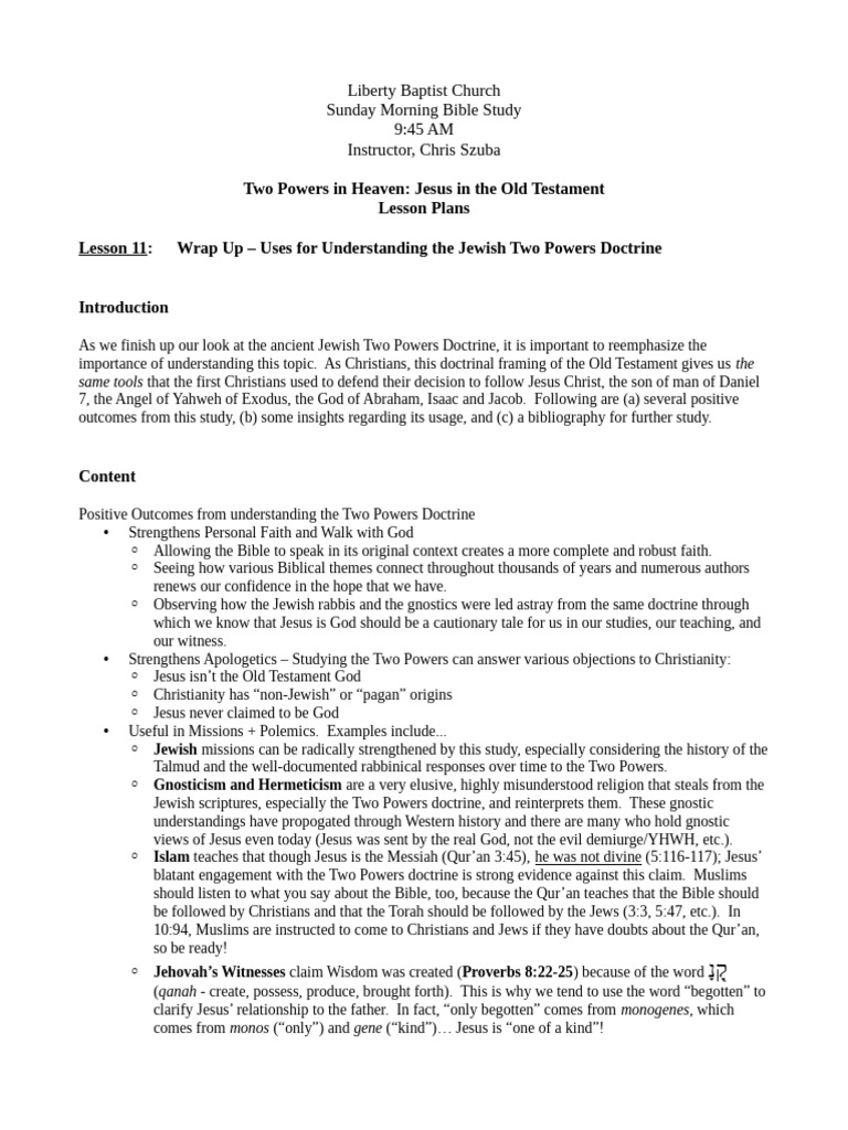 Two Powers - Lesson 11 and BIBLIOGRAPHY - Wrap Up - Uses For ...