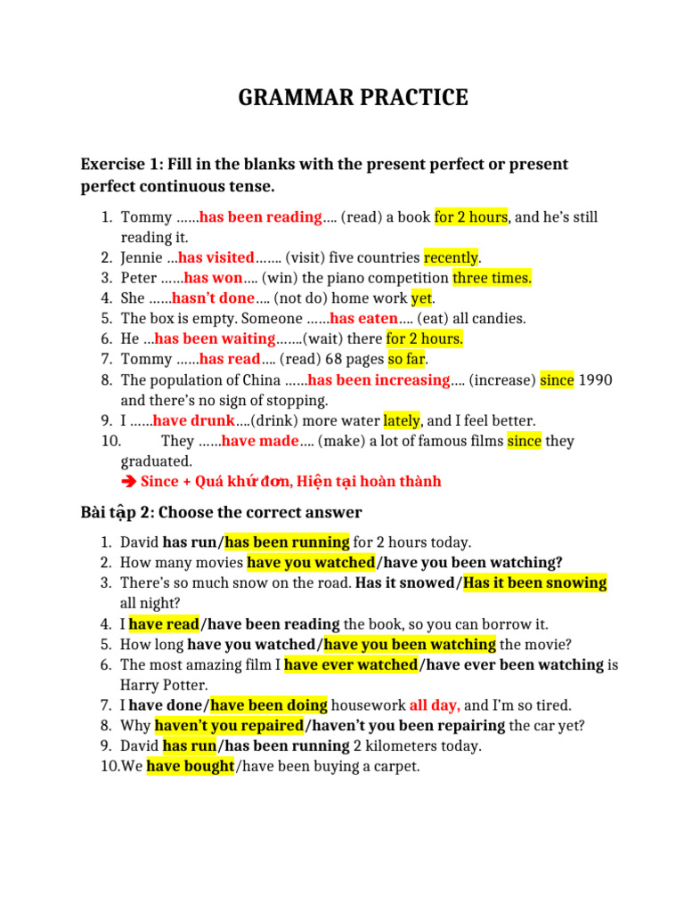 Grammar Practice | PDF