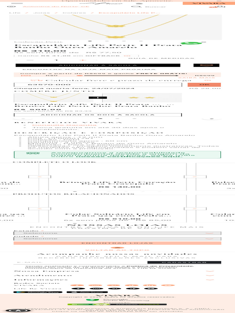 Escapulário Life Petit II Prata Banho Ouro Amarelo | PDF | Bem-estar