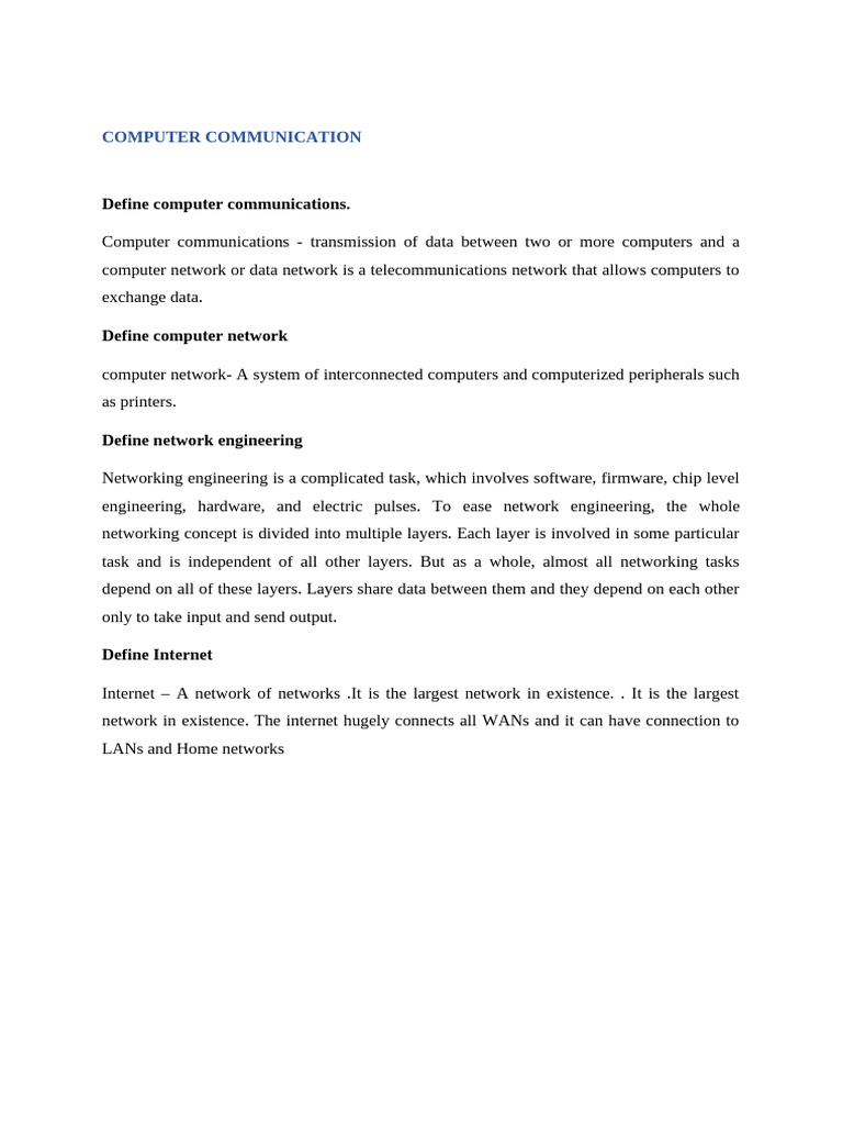 Computer Communication | PDF