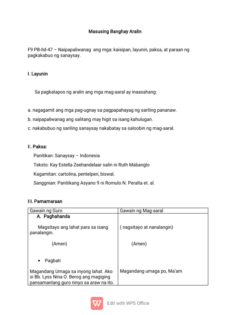Masusing Banghay Arali Busy - 015356 | PDF