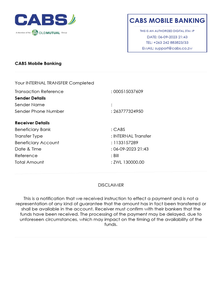 Internal Transfer 000515037609 Pop | PDF