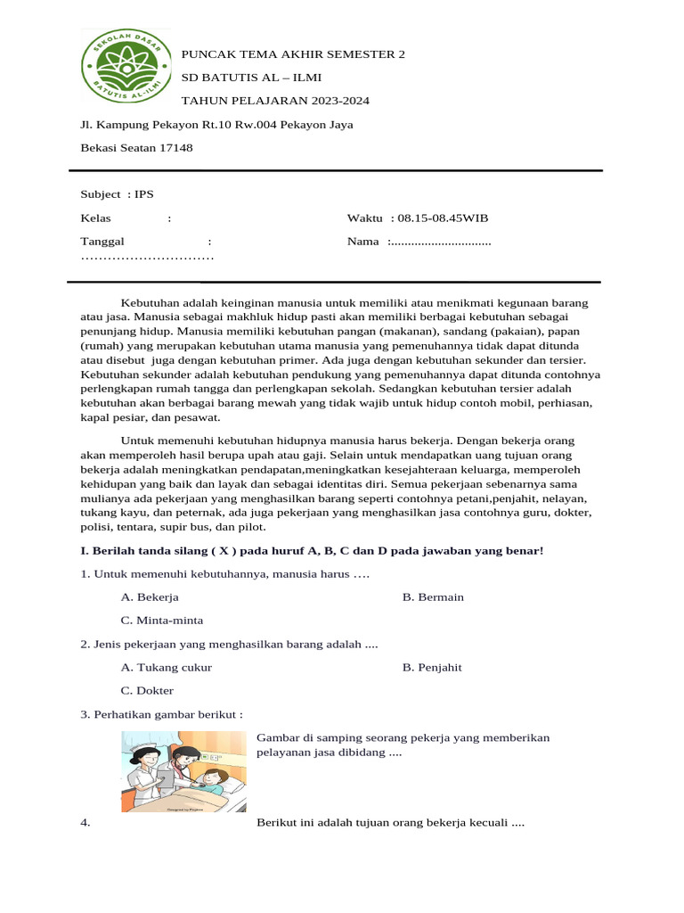 PTAS IPS KELAS 3 | PDF