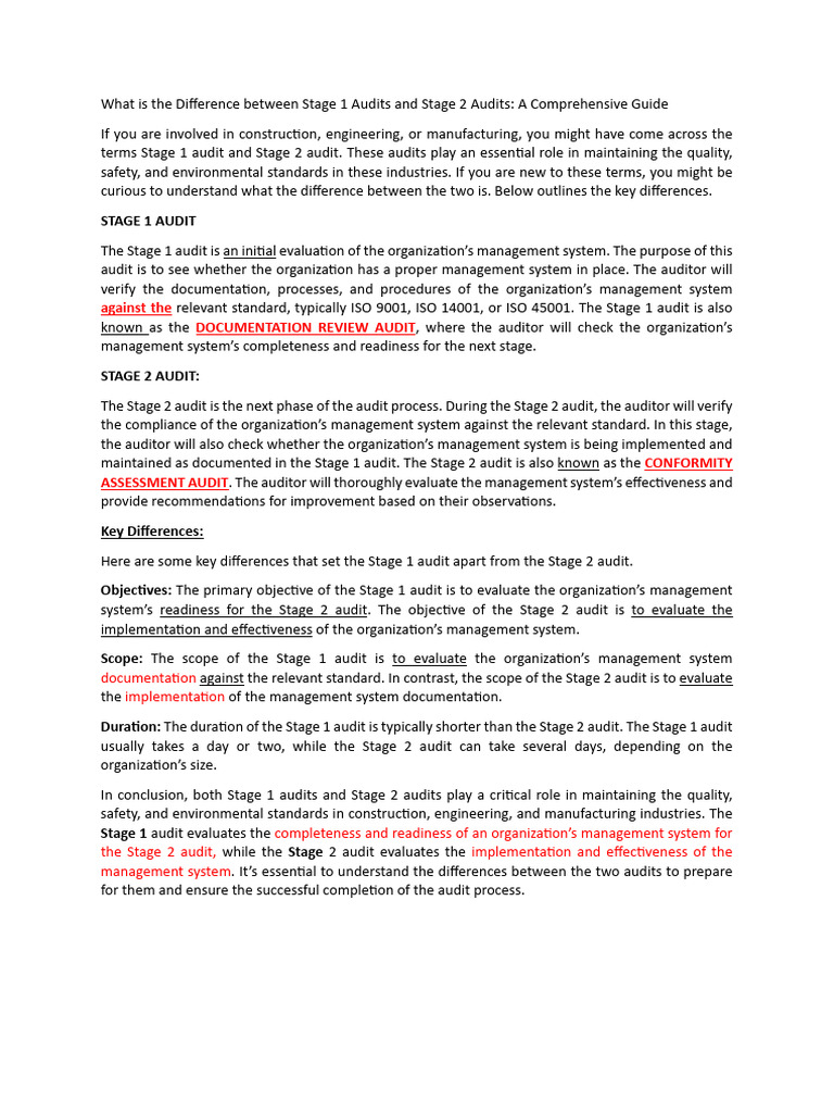 stage 1 vs satge 2 audit | PDF