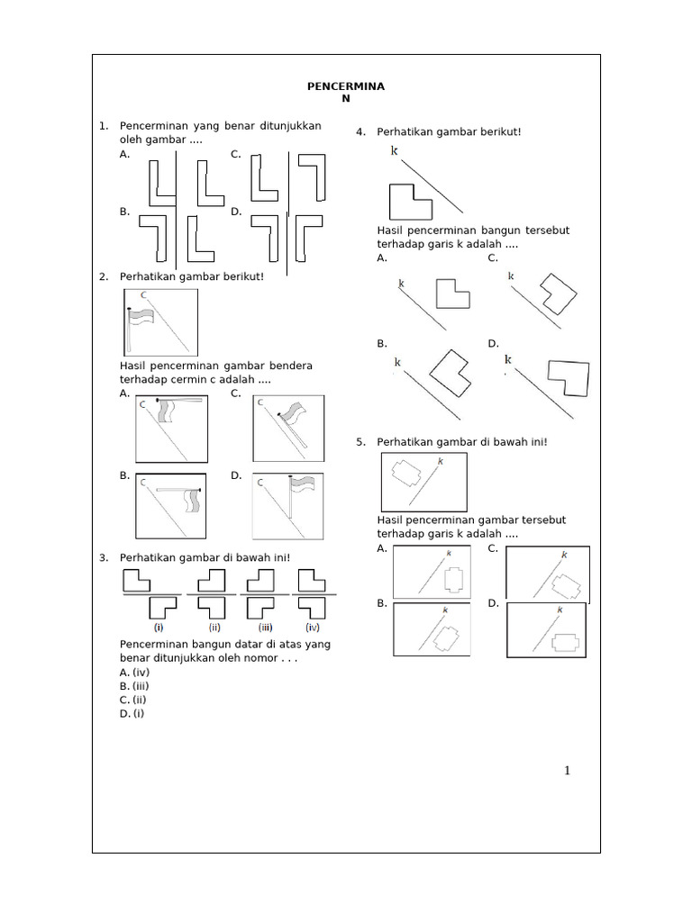Latihan Soal Pencerminan | PDF