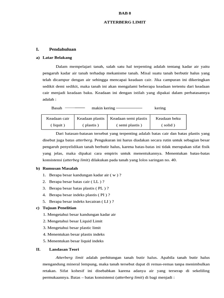 Atterberg Limit | PDF