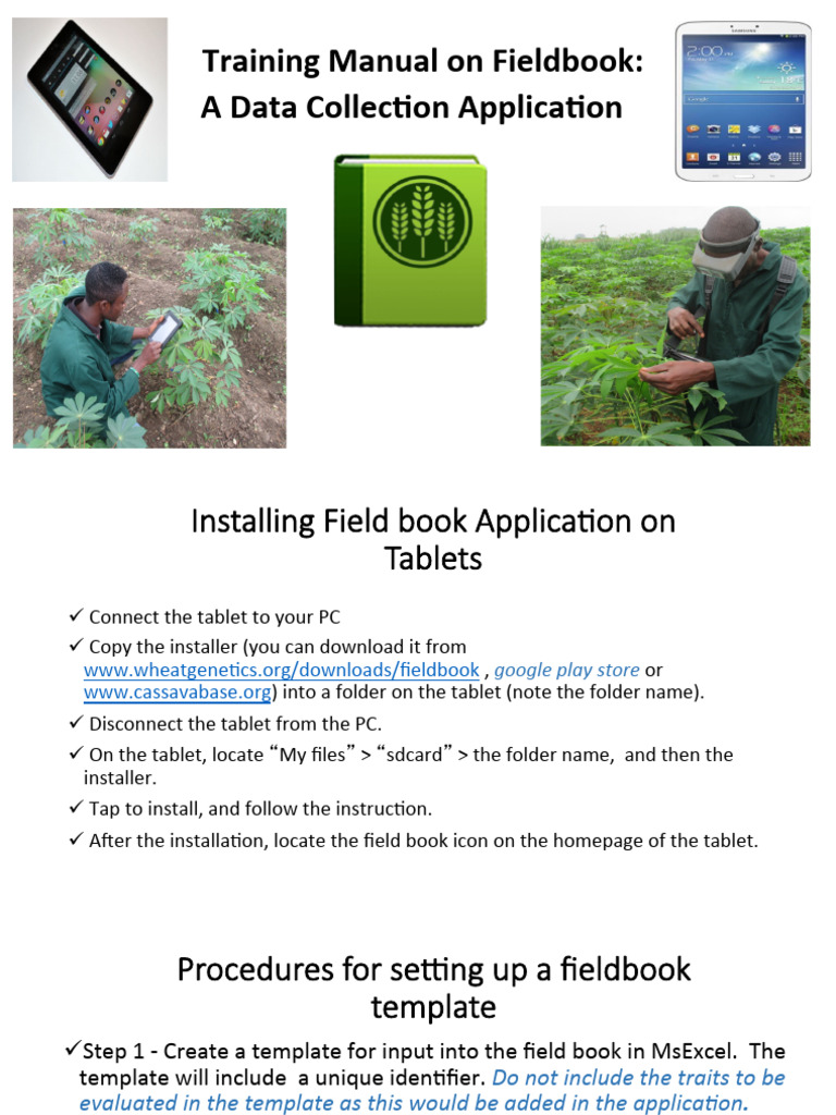 Field Book App Instructions For Use | PDF | Computing | Technology ...