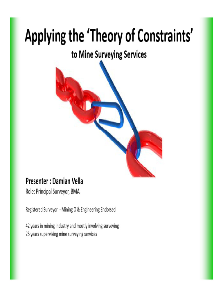 Applying the Theory of Constraints to Mine Surveying Services | PDF