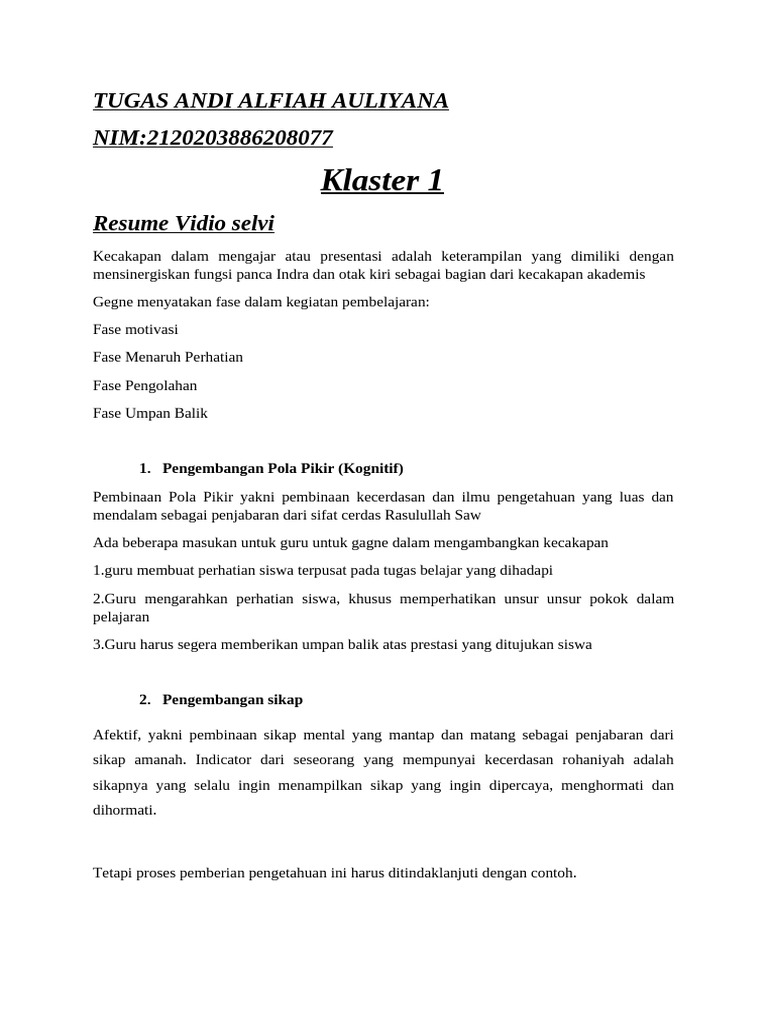 Resume Materi KLP 1 Belajar Dan Pembelajaran | PDF