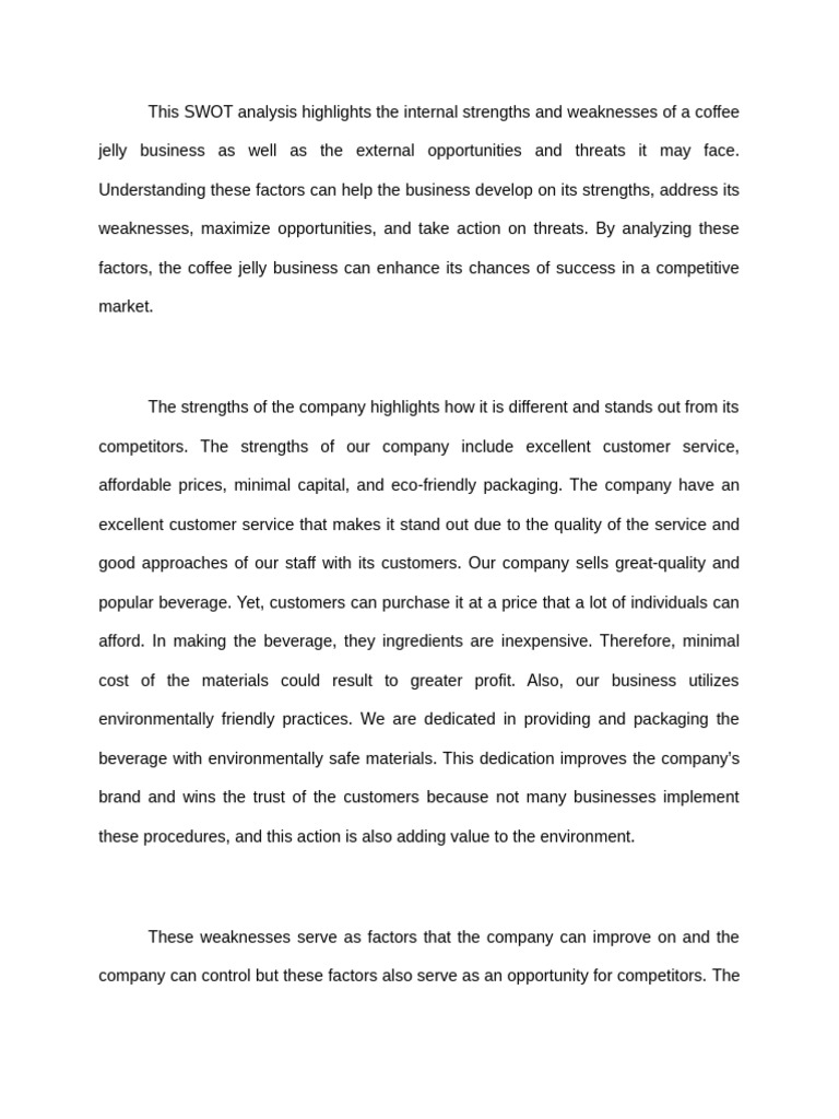 SWOT Analysis Paragraph Form | PDF