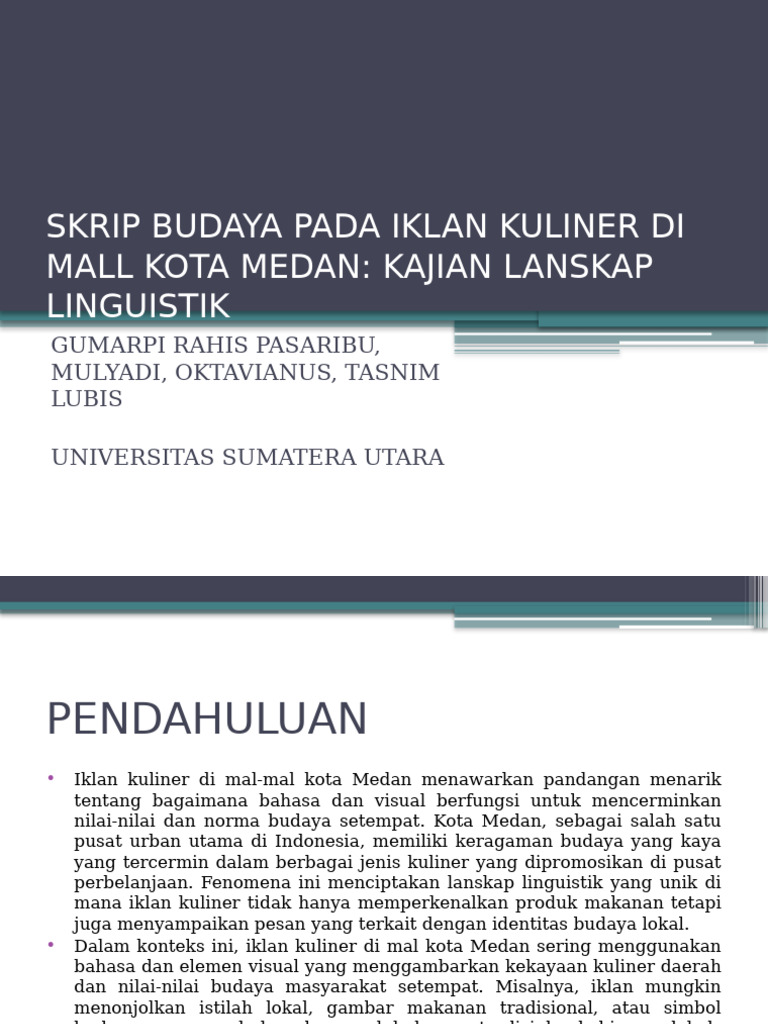 Skrip Budaya Pada Iklan Kuliner Di Mall Kota | PDF