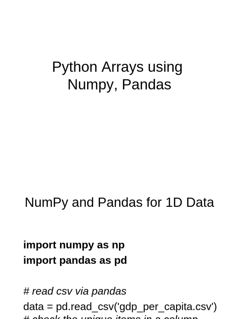 Numpy and Pandas | PDF