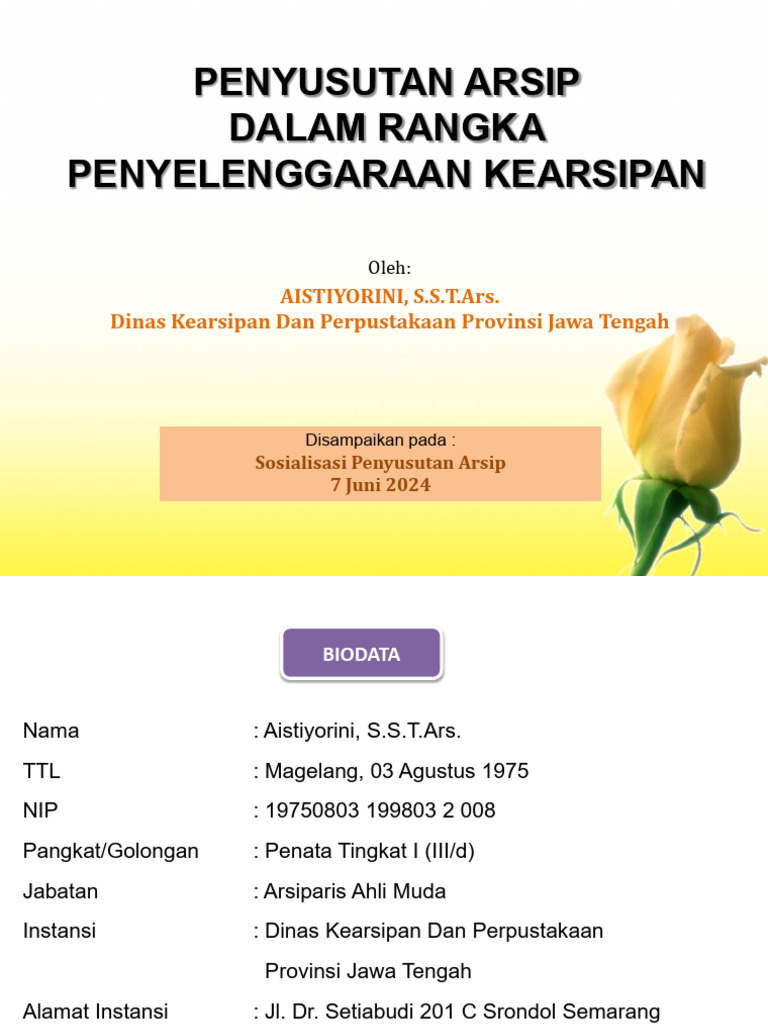 Materi Penyusutan Arsip Pusdataru | PDF