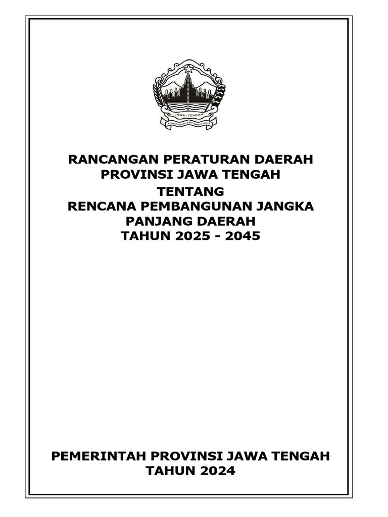 Raperda RPJPD Jawa Tengah 2025-2045 | PDF