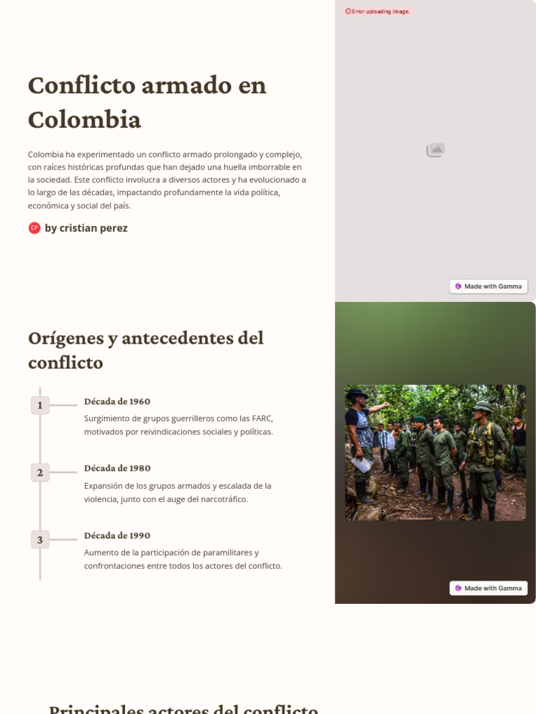 Conflicto armado en Colombia: historia y consecuencias | PDF ...